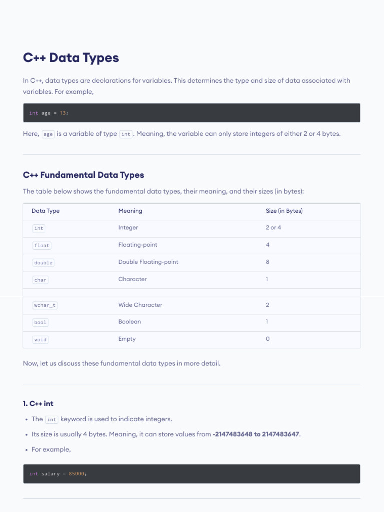 C++ Data Types - Abdul Rehman | PDF | Integer (Computer Science) | Data Type