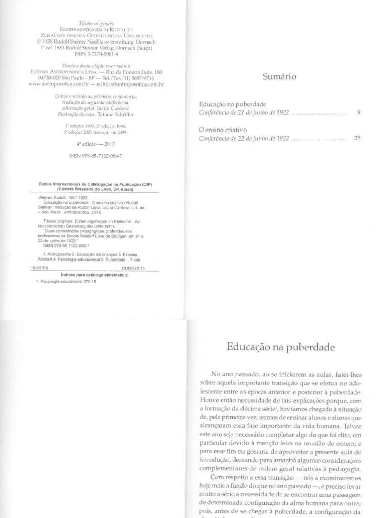 Educação Na Puberdade RSteiner | PDF