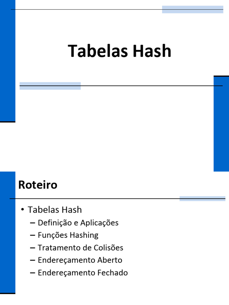 Tabelas Hash | PDF | Tecnologia da Informação | Cibernética