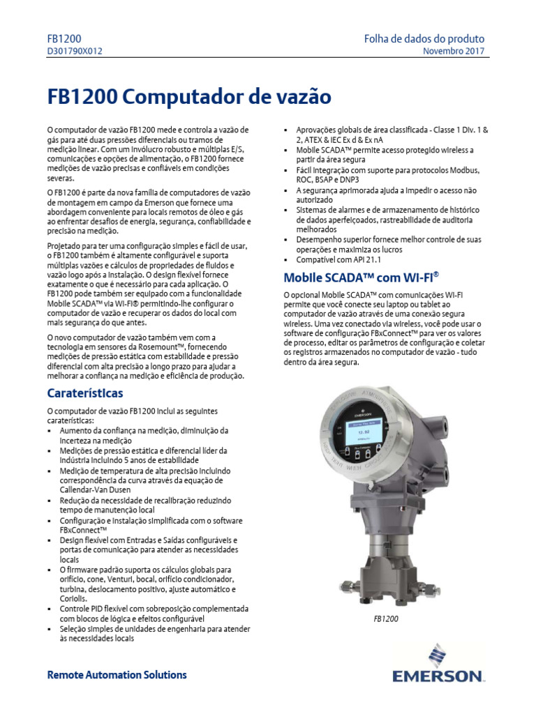 Data Sheet - FloBoss 1200-Min | PDF | Scada | Wi-Fi