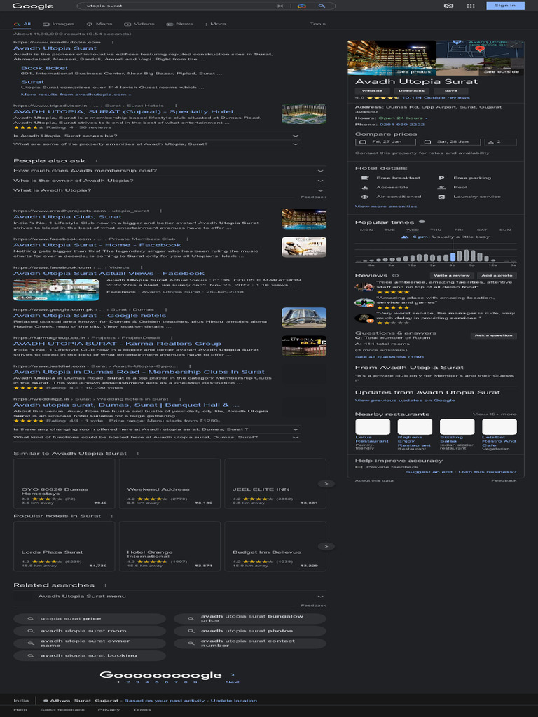 Avadh Utopia Surat: Membership & Amenities | PDF