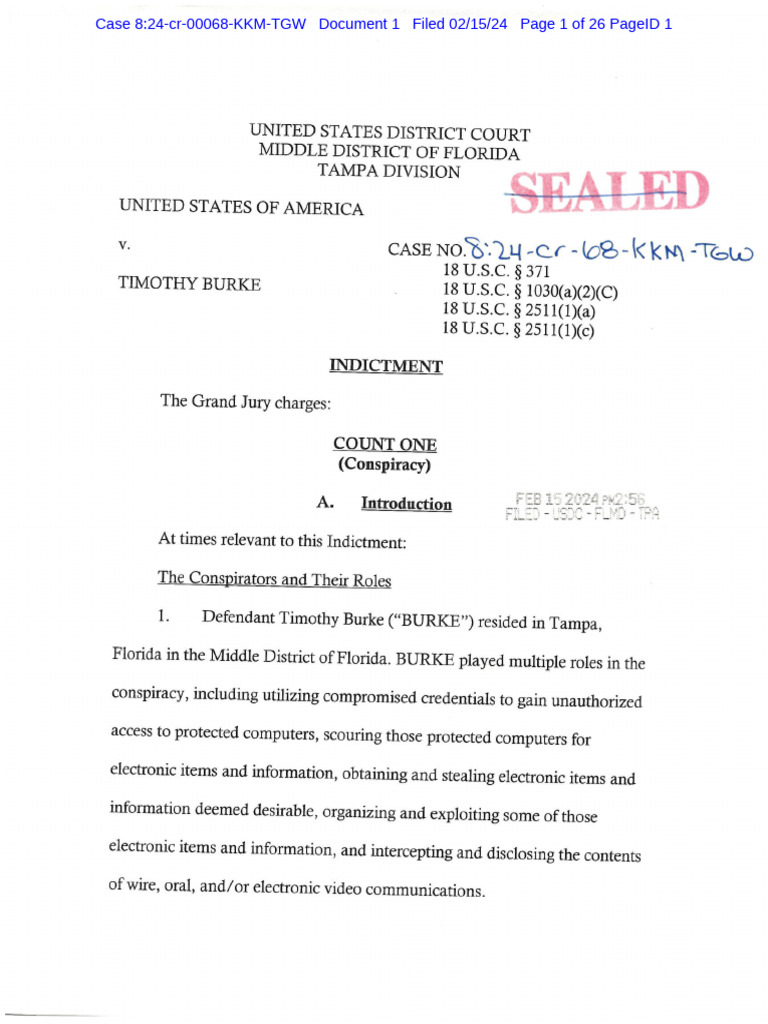 United States of America vs. Timothy Burke | PDF