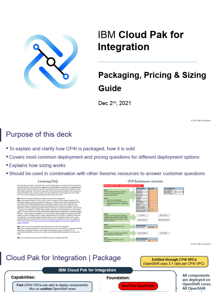 Cloud Pak For Integration - Sizing, Packaging and Pricing Guide December 2021 | PDF | Cloud ...