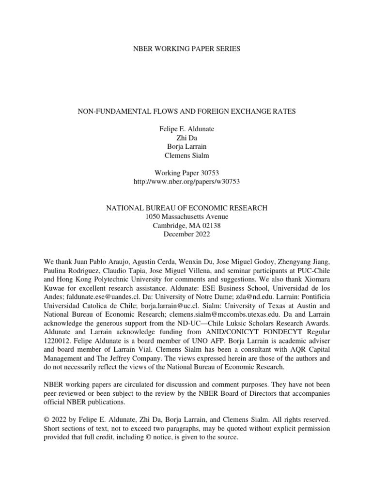 Non-Fundamental Flows and Foreign Exchange Rates | PDF | Investment ...