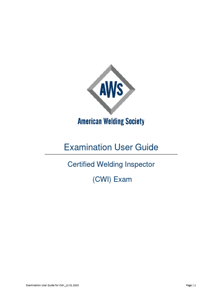 Examination User Guide For Certified Welding Inspector (CWI) | PDF