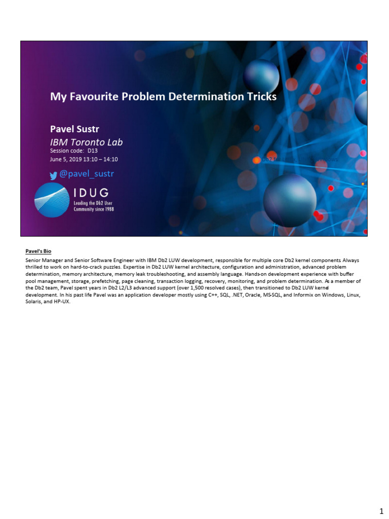 Db2 Problem Determination Tricks | PDF | Ibm Db2 | Computing