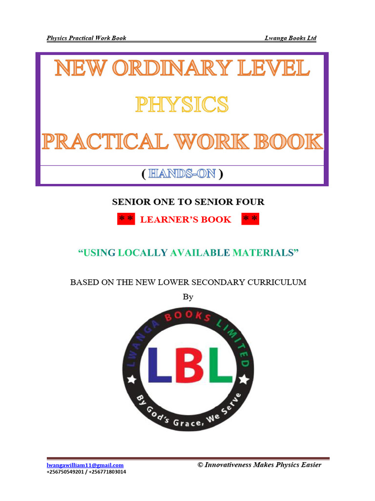 S1-S4 Phy Practical Learner's Work Book (LBL) | PDF | Refraction | Accuracy And Precision