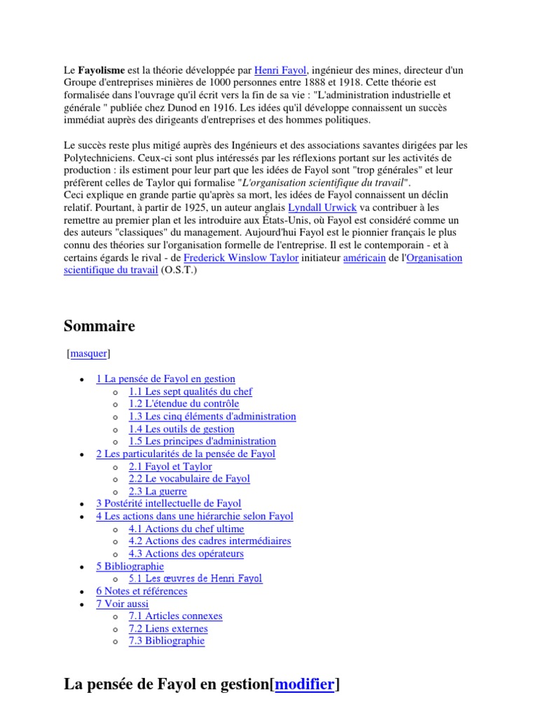 Principes du Fayolisme en Gestion | PDF | Business | Science