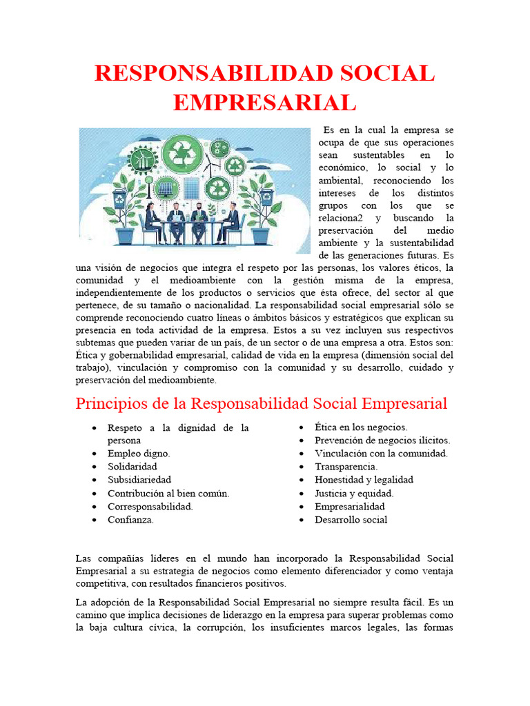 Responsabilidad Social Empresarial | PDF | Responsabilidad social corporativa | Business