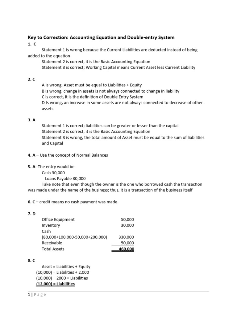 Service Entity Module - Key To Correction | PDF | Debits And Credits ...