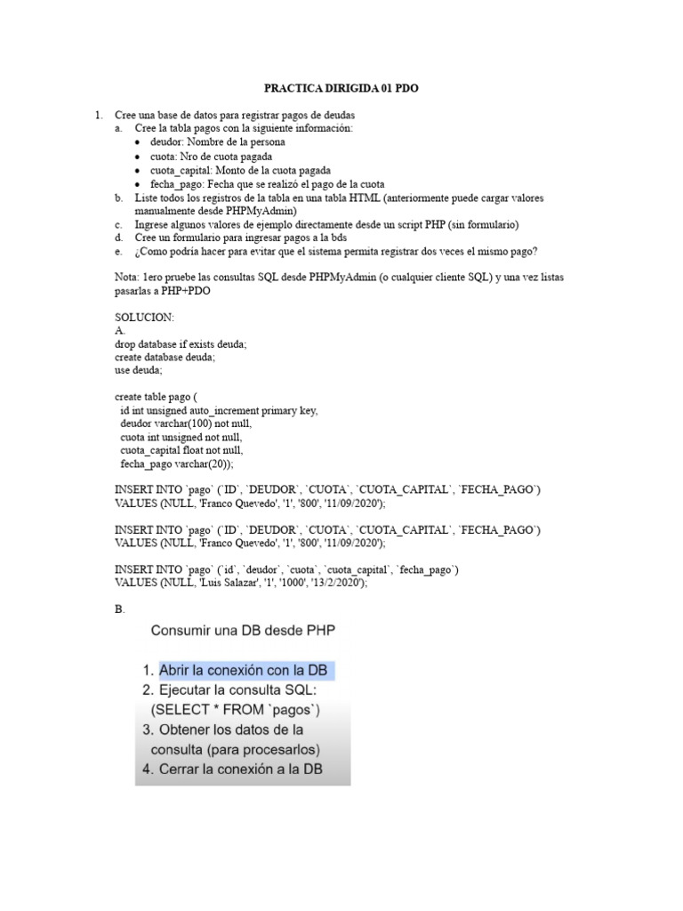 Registro de Pagos con PDO | PDF | Informática