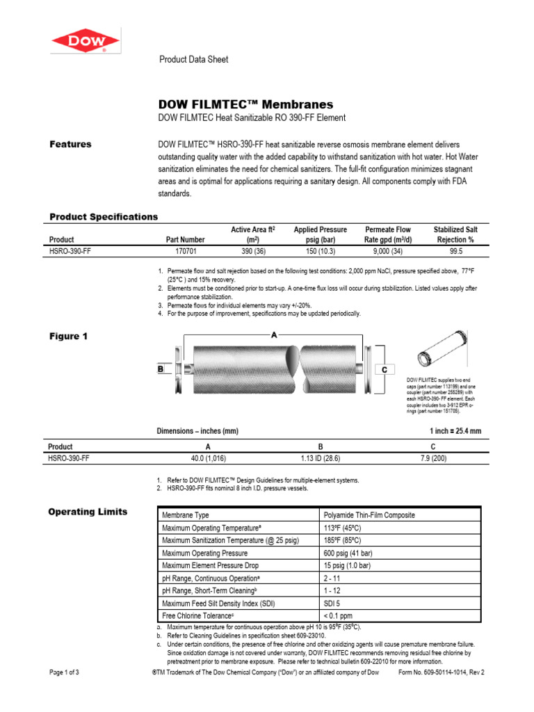 Hsro 390 FF | PDF | Membrane | Materials