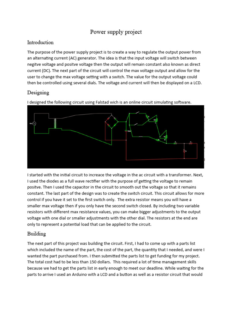 Portfolio | PDF | Electrical Network | Power Supply