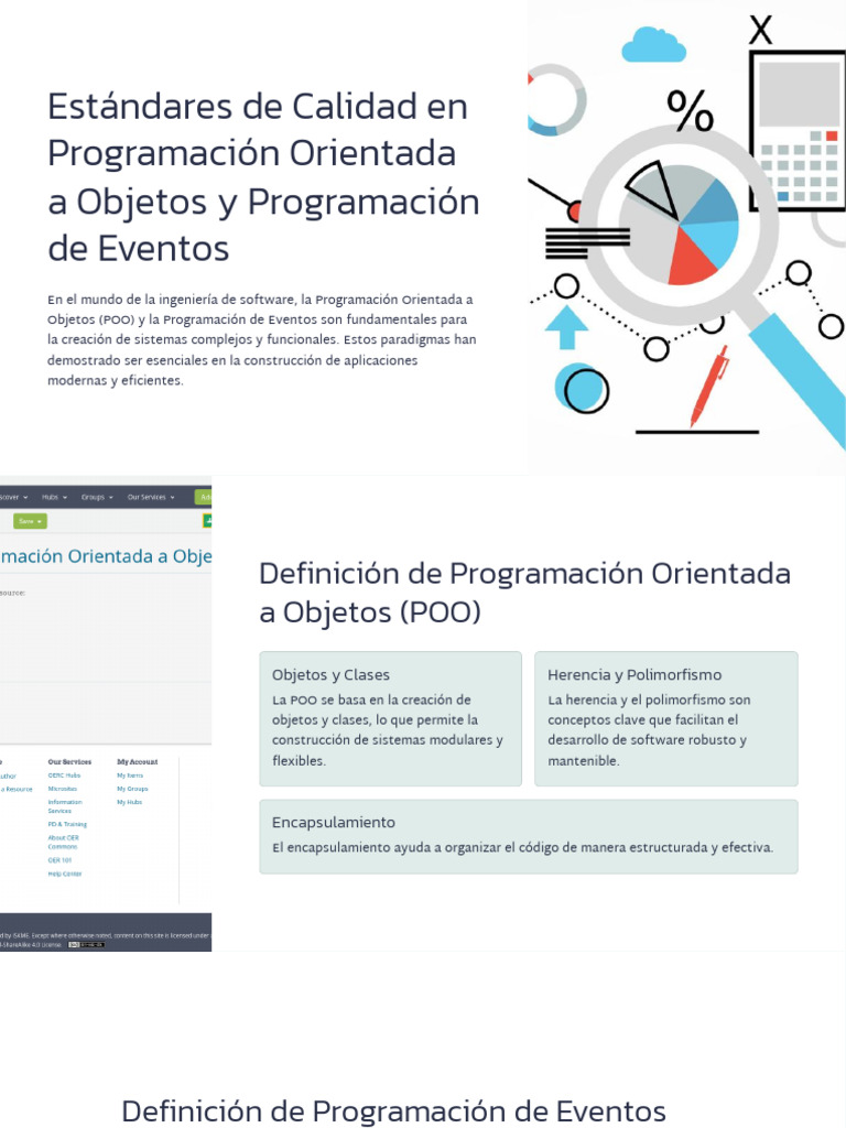 Estándares de Calidad en POO y Eventos | PDF | Programación orientada a objetos | Software
