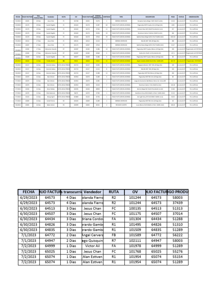 Reporte de Devoluciones y Merma | PDF