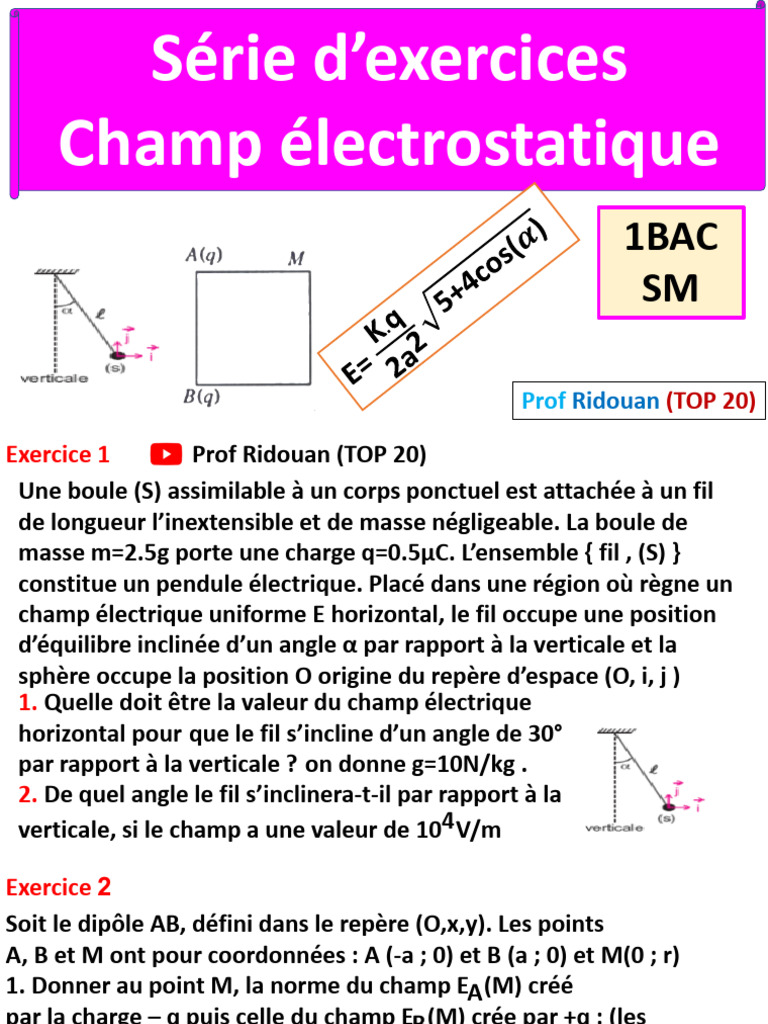 Champ Electrostatique Serie | PDF | Sciences et mathématiques