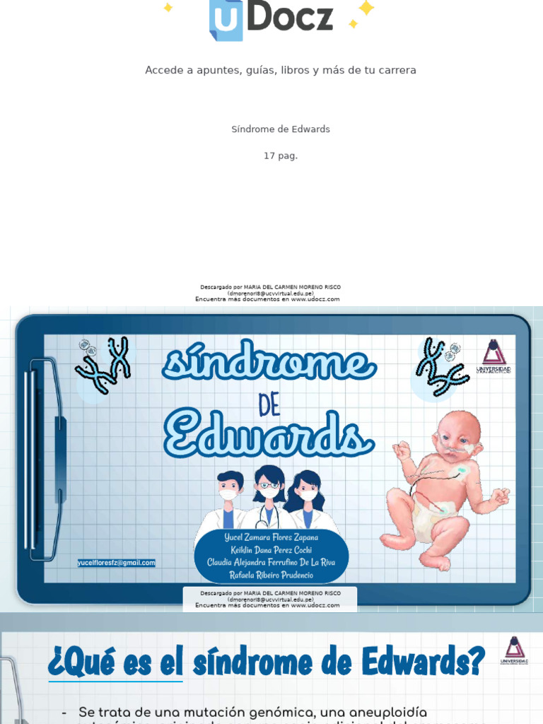 Síndrome de Edwards: Mutaciones y Fenotipo | PDF | Mutación | Medicina ...
