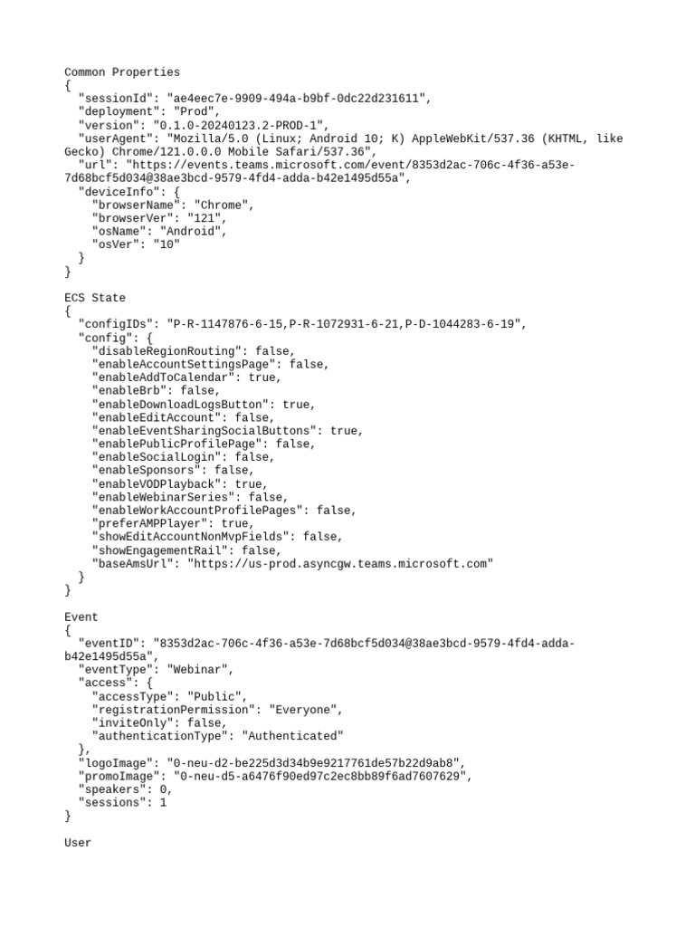 Teams Virtual Events Portal Diagnostics Log 31 - 1 - 2024 - 09 - 01 - 27 | Download Free PDF ...