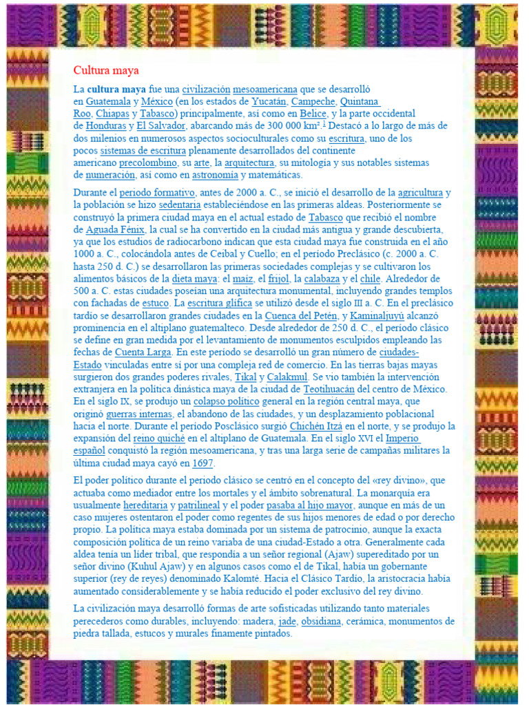 Cultura Maya | PDF | Civilización maya