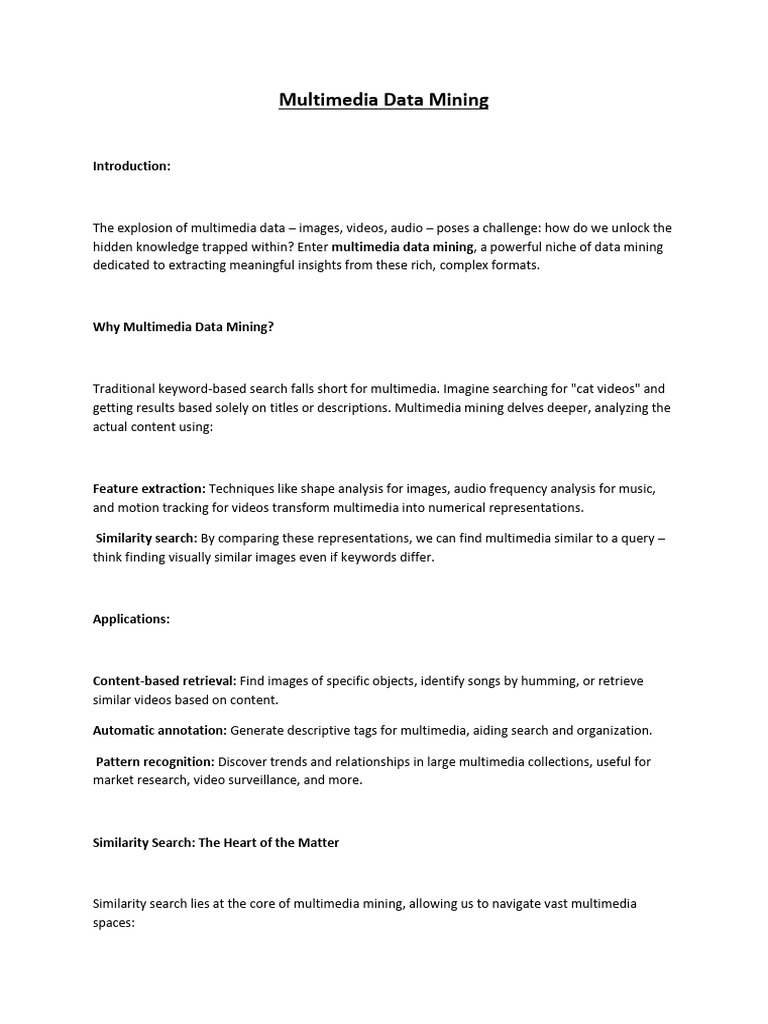 Multimedia Data Mining | PDF | Art | Technology & Engineering