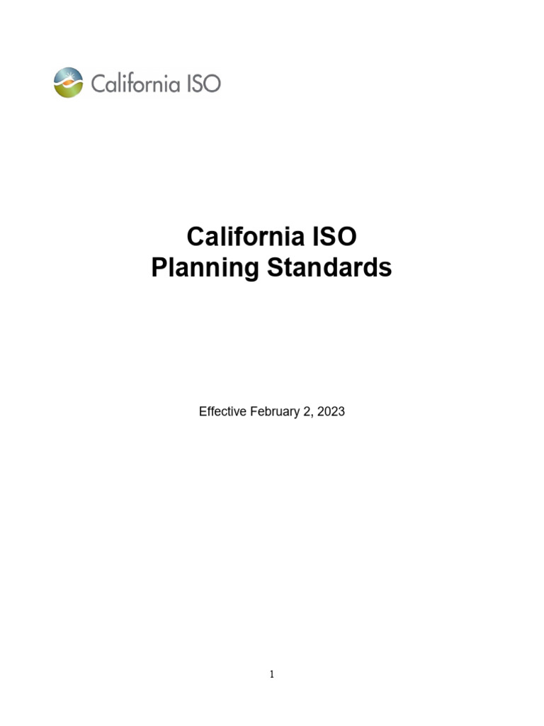 California ISO Planning Standards 2023 | PDF | Electric Power ...