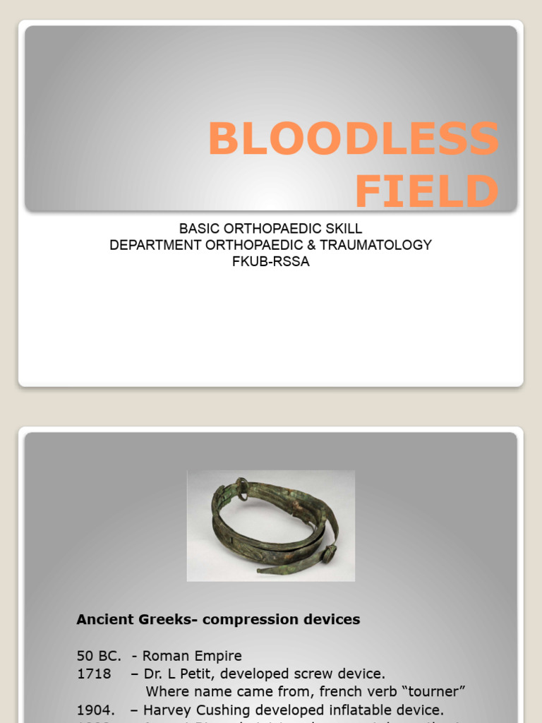 Bloodless Field: Surgical Tourniquet Guide | PDF | Blood Pressure ...
