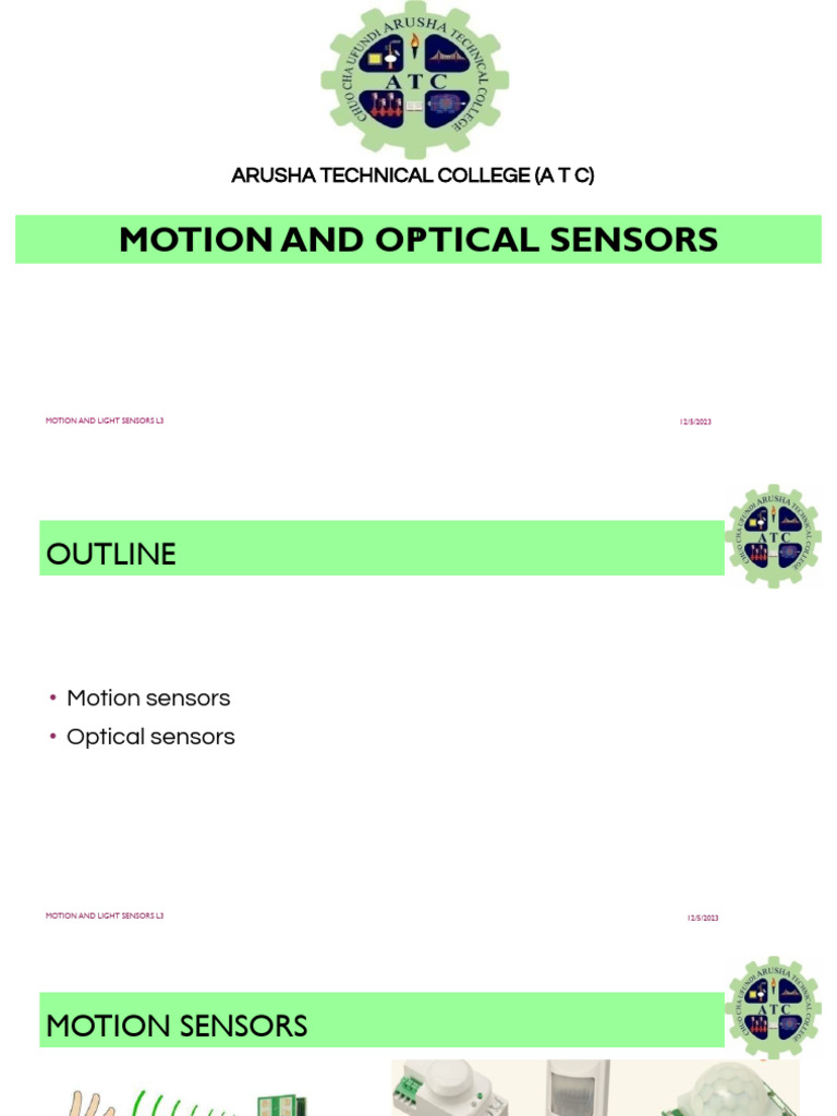 Motion and Light Sensors l3 | PDF | Optics | Radiation