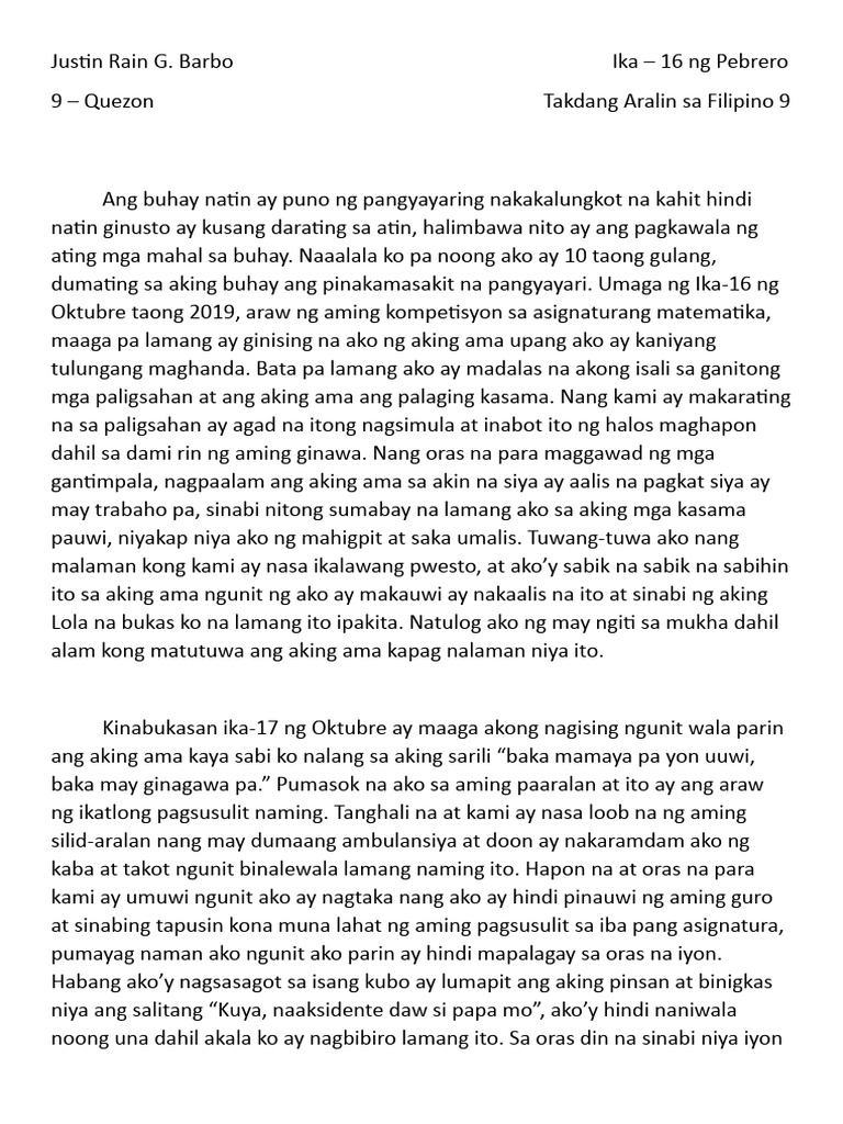 Sad Moments Filipino | PDF