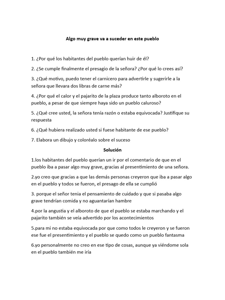 Algo Muy Grave Va A Suceder en Este Pueblo | PDF | Libros para ...