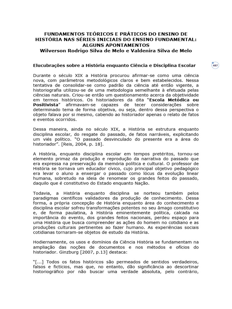 Fichamento 1 - Pibic. | PDF | Pedagogia | Science Fichamento 1 - Pibic. | PDF | Pedagogia | Science