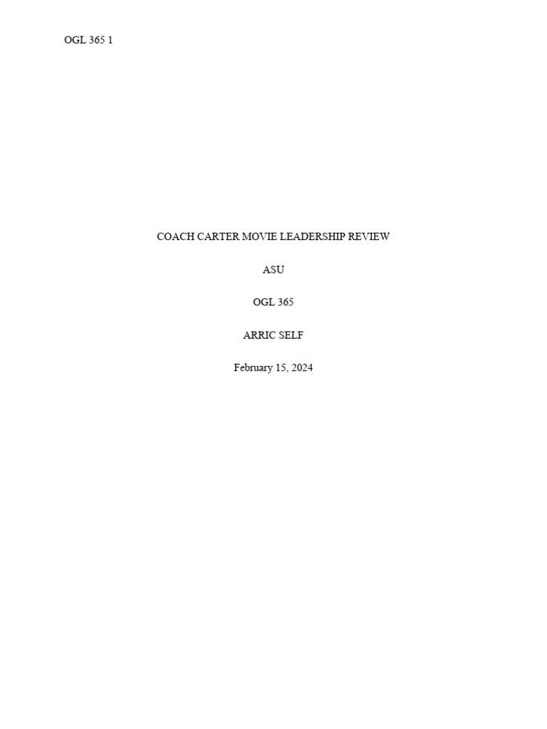 Coach Carter Movie Leadership Review 2 Pdf Leadership