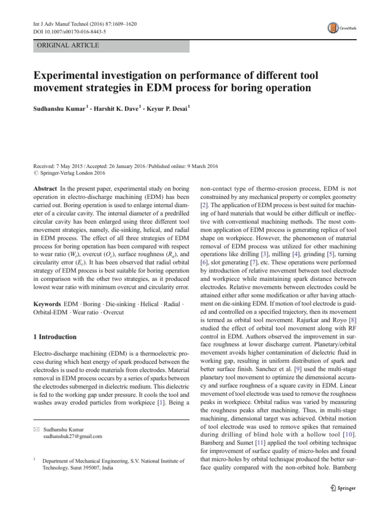 Experimental Investigation On Performance of Different Tool Movement ...