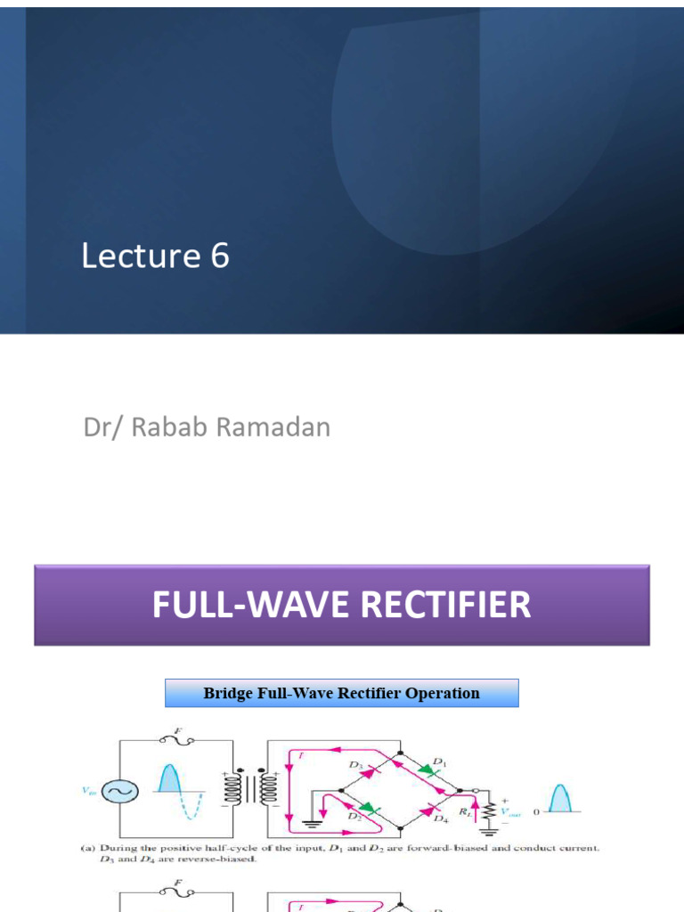 Lecture 6 | PDF | Rectifier | Power Supply