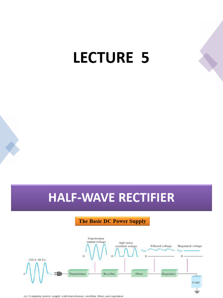 Lecture 5 | PDF | Rectifier | Electromagnetism Lecture 5 | PDF | Rectifier | Electromagnetism