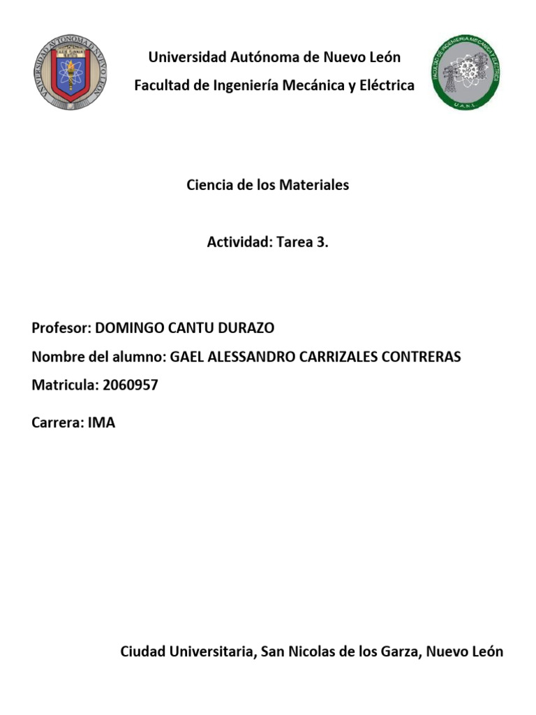 GACC TAREA3 Ciencia-Materiales | PDF | Lentes | Sólido