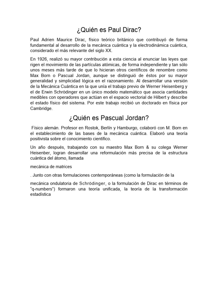 Quién Es Paul Dirac | PDF