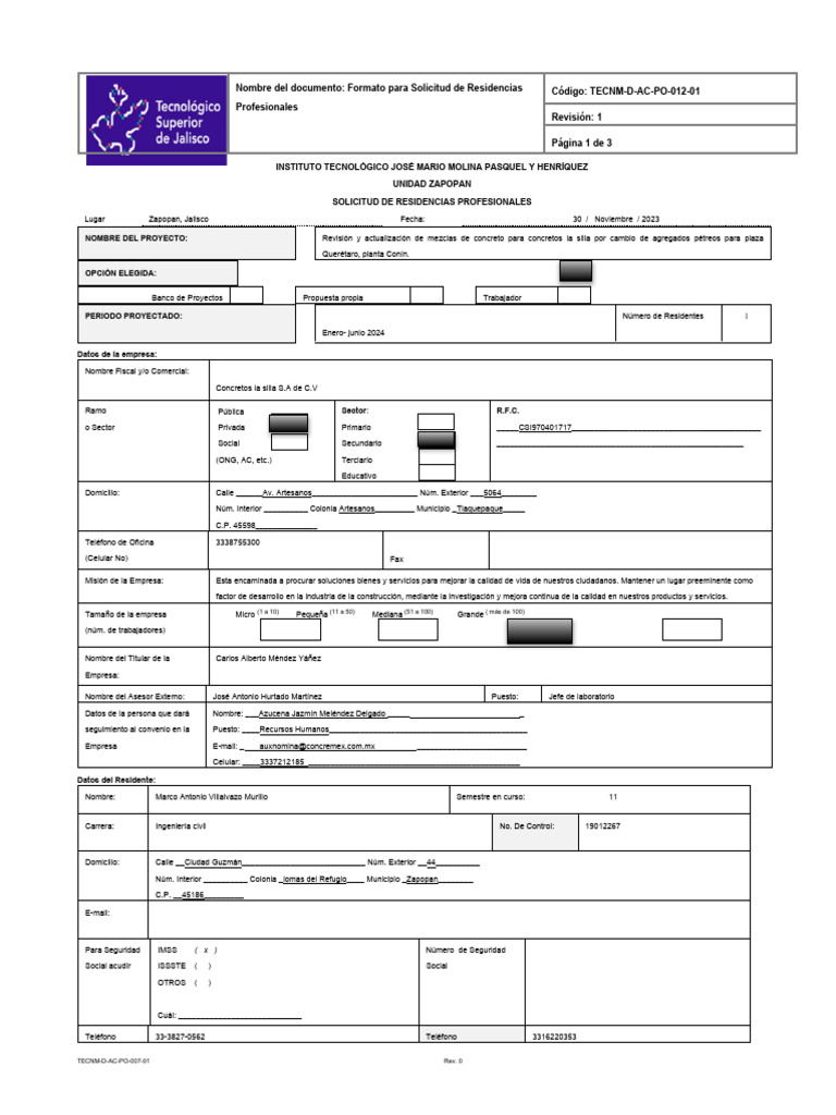 02 TECNM-D-AC-PO-012-01 - SOLICITUD Modificado | PDF