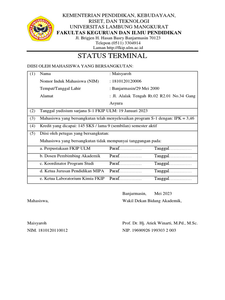 Status Terminal | PDF