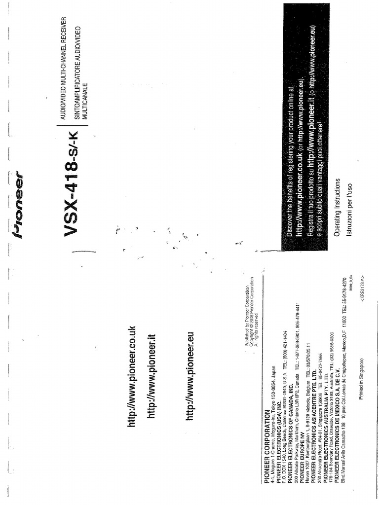 Instrukcja PL VSX-418 | PDF