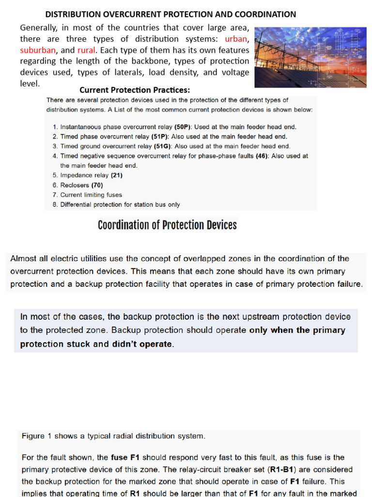 Distribution Overcurrent Protection and Coordination | PDF | Relay | Power (Physics)