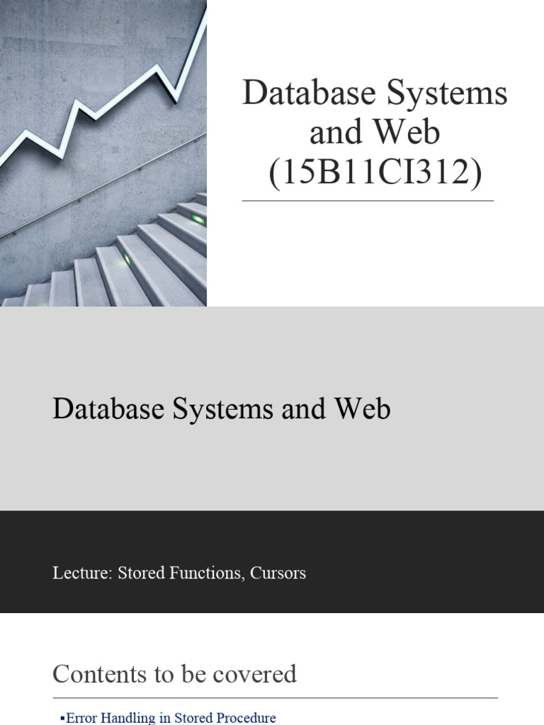 L 24 Stored Functions and Cursors | PDF | Parameter (Computer Programming) | Computer Programming
