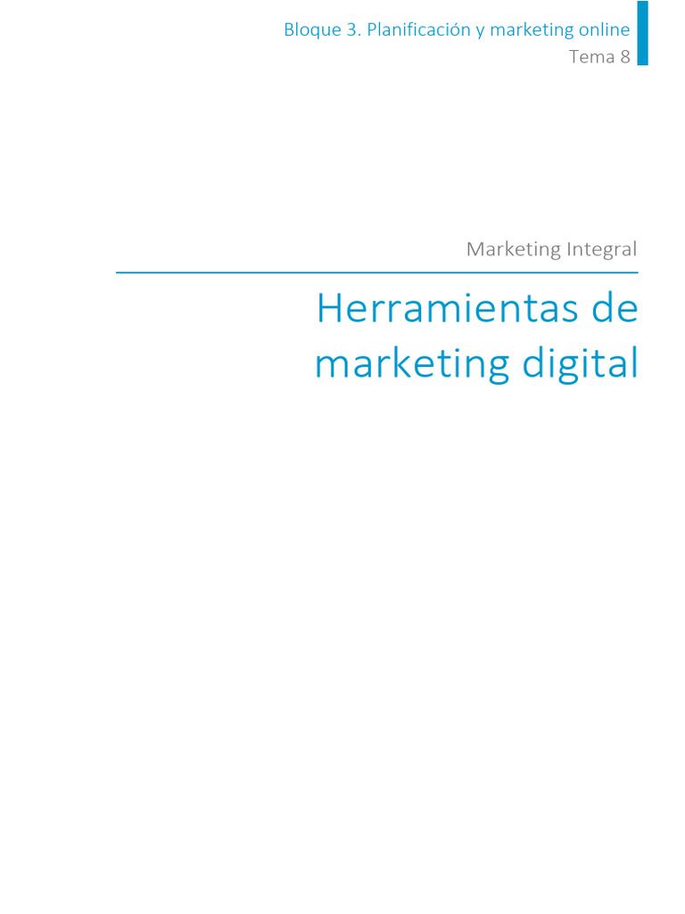 Tema 8. Herramientas de Marketing Digital | PDF | Marketing | Marca