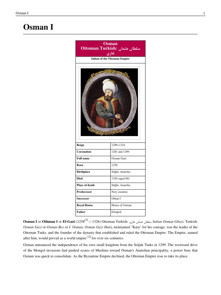 Osman 1 | PDF | Muslim Empires | Ottoman Empire