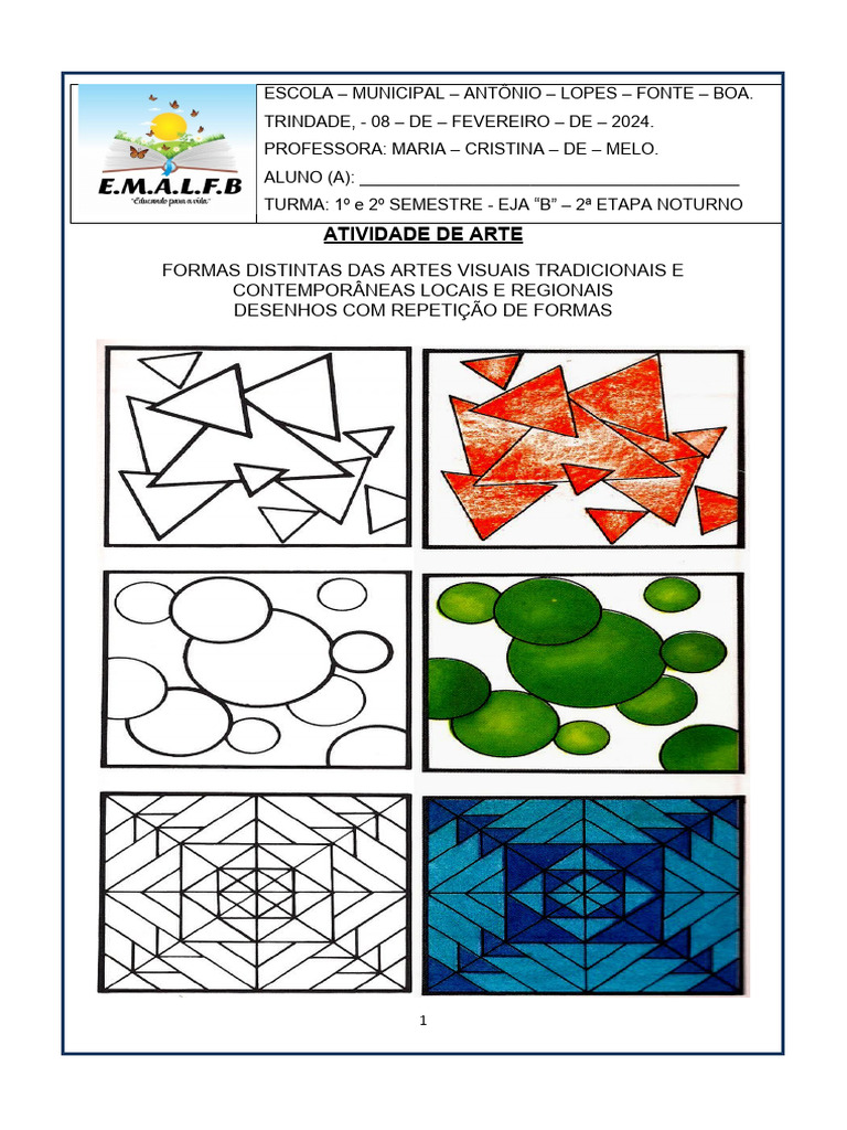 Atividades de Artes Visuais EJA | PDF | Arte
