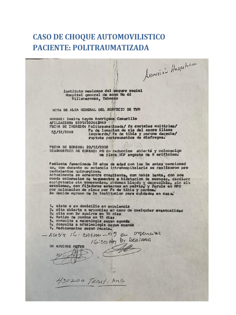 Caso Choque Automovilistico | PDF