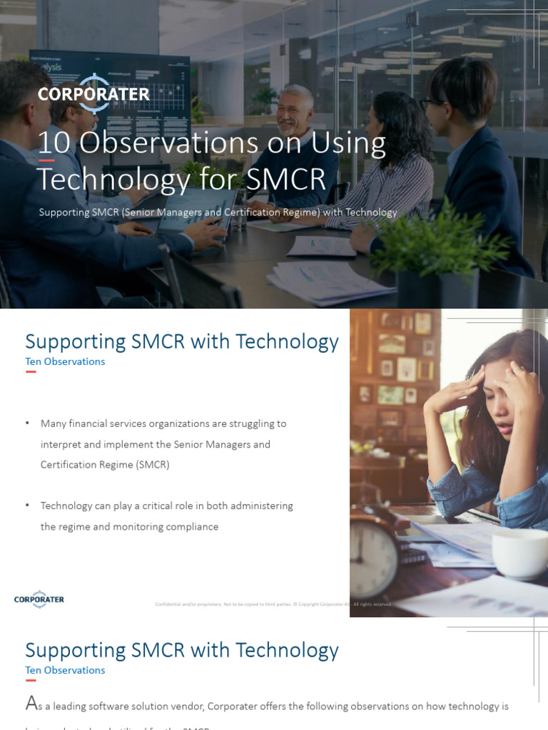 10 Observations On Using Technology For SMCR Senior Managers and ...