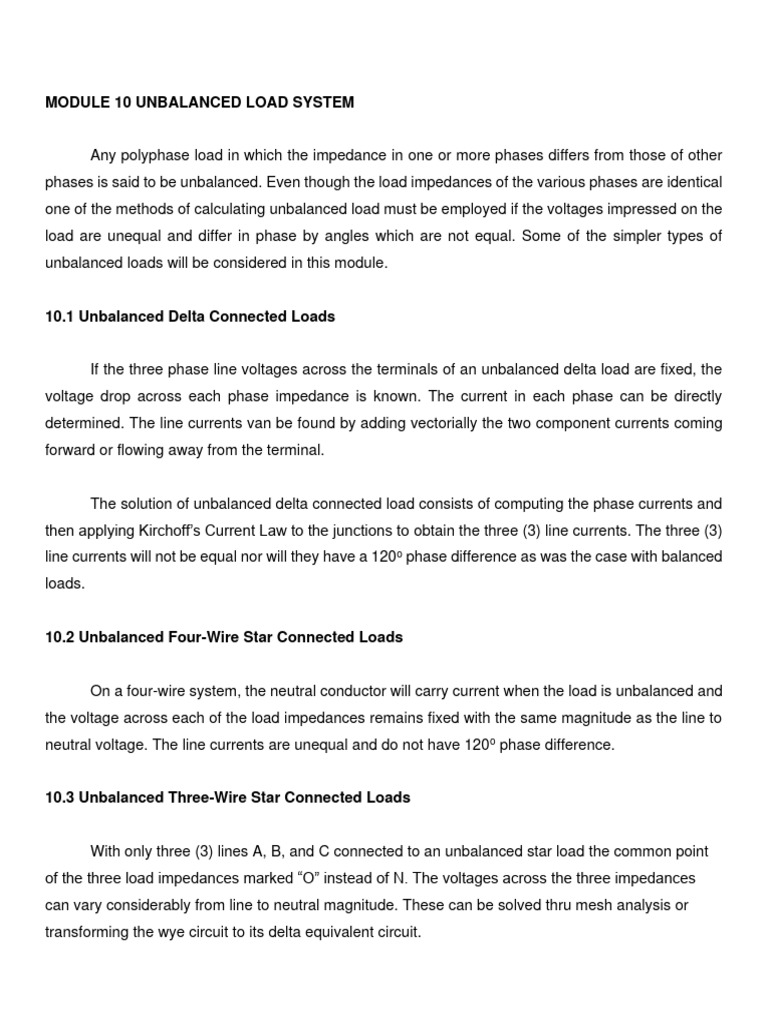 Unbalanced Load | PDF | Electrical Impedance | Quantity