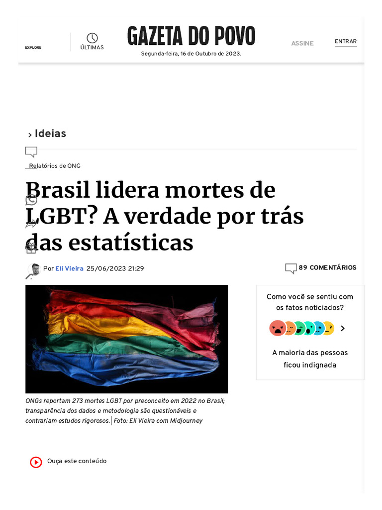 Mortes de LGBT no Brasil: Dados Questionáveis | PDF | Homofobia | LGBT