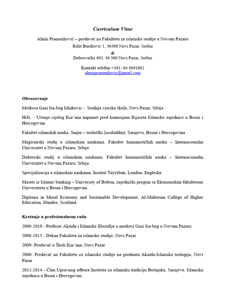 Almir CV Bosanski | PDF