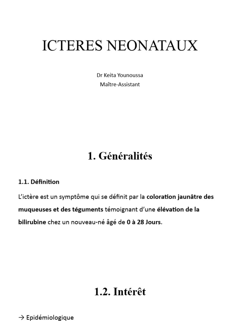 Ictères néonataux : diagnostic et traitement | PDF | Gastroentérologie ...